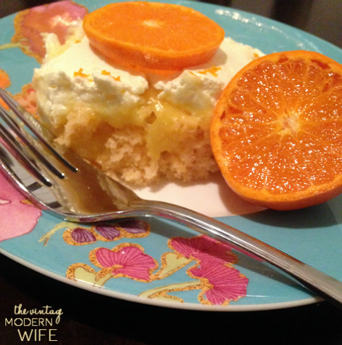 Sunkist Ten Orange Creamsicle Poke Cake - The Vintage Modern Wife